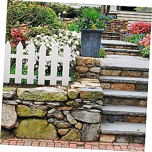 JEWEDECO 5 Sets The Fence Courtyard Fence Picket Fence Fencing No Dig Fence Garden Fence Panel Garden Edging Wood Decorative Fence Panels Picket Garden Fence Fold Plastic Small Fence White