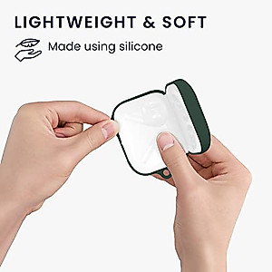 kwmobile Case Compatible with OnePlus Buds Pro Case - Silicone Cover Holder for Earbuds - Dark Green