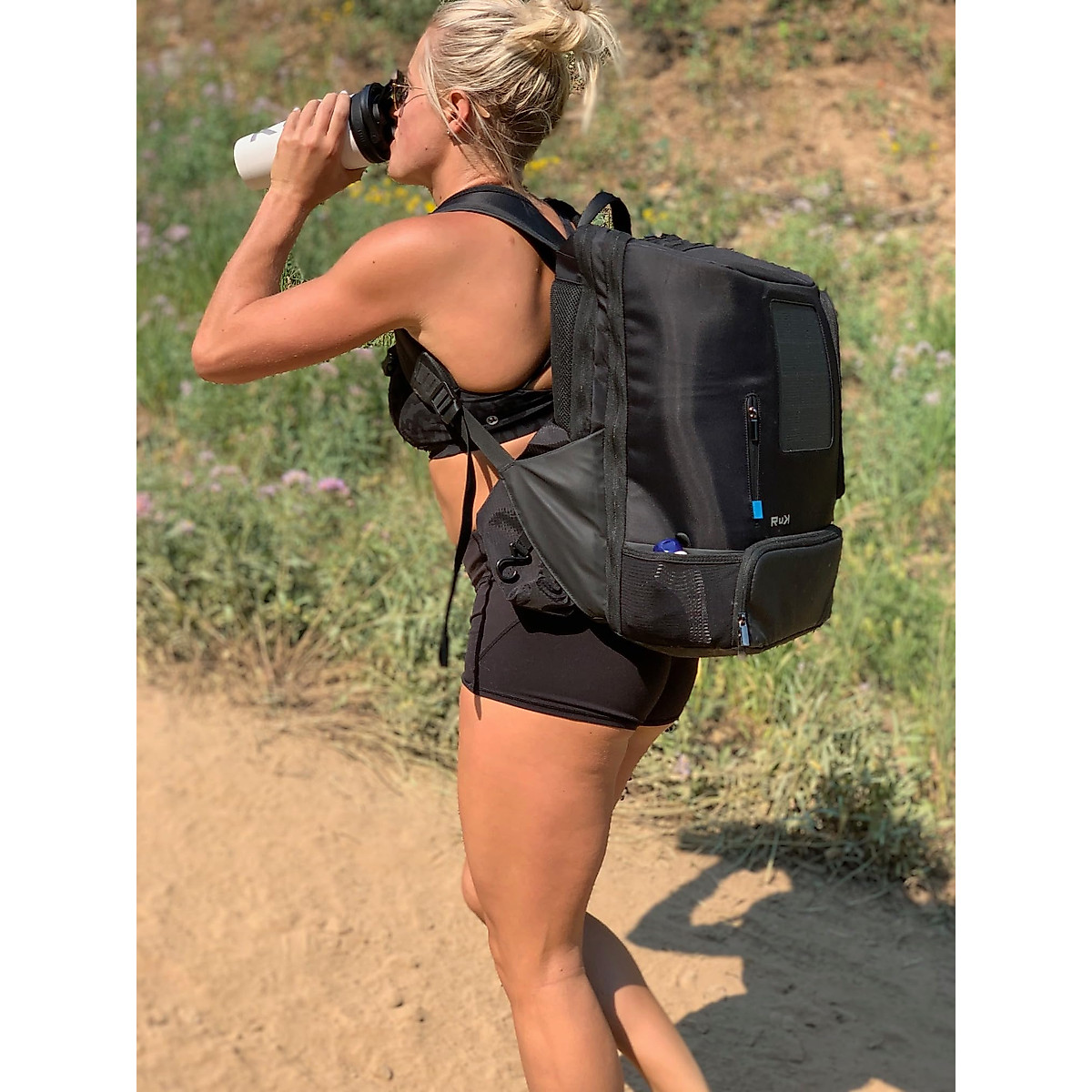 Multifunctional Solar Backpack with Power Bank, 40L Bag Designed for Fitness, Business, Travel and Casual Use, Black