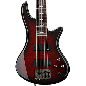 Schecter Stiletto Extreme-5 Bass Guitar, Black Cherry