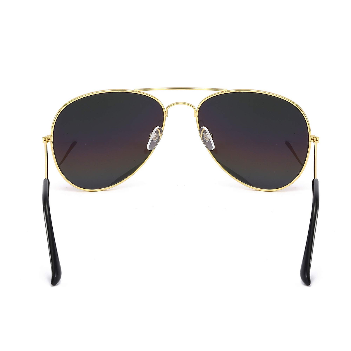 SOOLALA 2 Pairs Womens Classic Thin Metal Rainbow Mirrored Lens Aviator Sunglasses