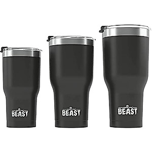 Beast 40 oz Tumbler Stainless Steel Vacuum Insulated Coffee Ice Cup Double Wall Travel Flask (Matte Black)