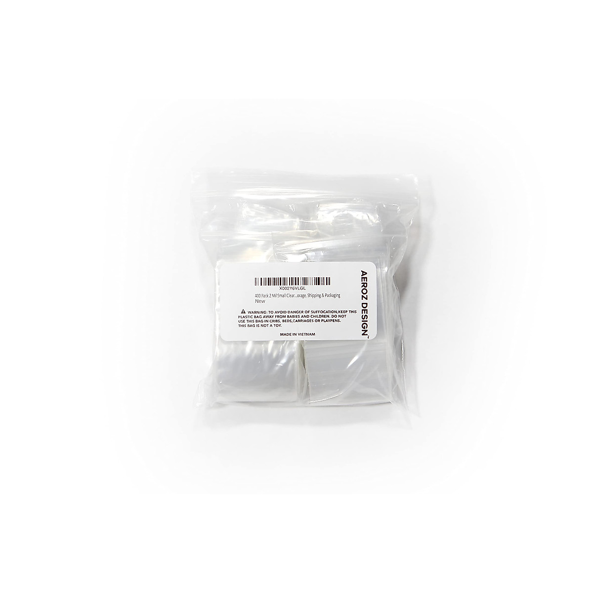 400 Pack 2 Mil Small Clear Plastic Reclosable Bags, 2 Assorted Sizes, 1.5x1.5 Inch, 2x2 Inch Clear Durable Plastic Resealable Zipper Baggies for Jewelry, Beads, Pill, Storage, Shipping & Packaging