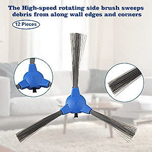 31 Pack Replacement Parts Compatible with Eufy RoboVac 11S, 25C, 15C, 30, 30C, 12, 35C, 15T Robot Vacuums, 2 Rolling Brushes, 12 Filter Sets, 12 Side Brushes, 2 Pre Filters, 1 Protector Cover