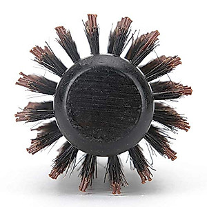 Boar Bristle Round Styling Hair Brush Solid Wood Roller Round Comb Heat Resistant Anti Static Hairdressing Comb Blow Dryer & Curling Roll Hairbrush