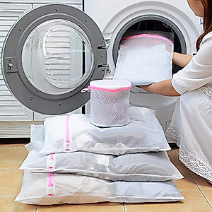 Qianchengda Trading Co., Ltd. Mesh Laundry Bags for Washing Machines, Clothing Wash Bags with Zips, Travel Storage Clothes Laundry Bags for Delicates, Bra, Underwear, Blouse, Stocking, 8 Pack