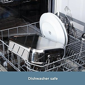 All-Clad Stainless Steel E752C264 Large 13 x 16-Inch Roaster with Nonstick Rack Cookware, 25-lbs, Silver