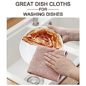 K&janet6am Dish Cloths for Washing Dishes, 6 Pack Kitchen Dish Cloths, Super Absorbent Microfiber Cleaning Cloth, Premium Waffle Dish Towels for Kitchen, 12x12 Inches