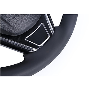 Hand-Stitched Black Leather Car Steering Wheel Cover, for Mercedes Benz C-Class W203 2000-2007 C32 AMG 2002-2003 DIY Breathable Steering Wheel Covers