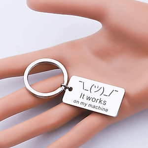 UJIMS Computer Programmer Gift Funny Computer Keychain It Works On My Machine Science Tech Developer Jewelry IT Gifts (Funny Computer Keychain)