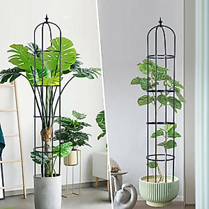 Garden Trellis for Climbing Plants, Tower Obelisk Garden Trellis 6.5ft Tall Plant Support Vine Supports Plant Tower for Climbing Vines and Flowers Stands 2 Pack