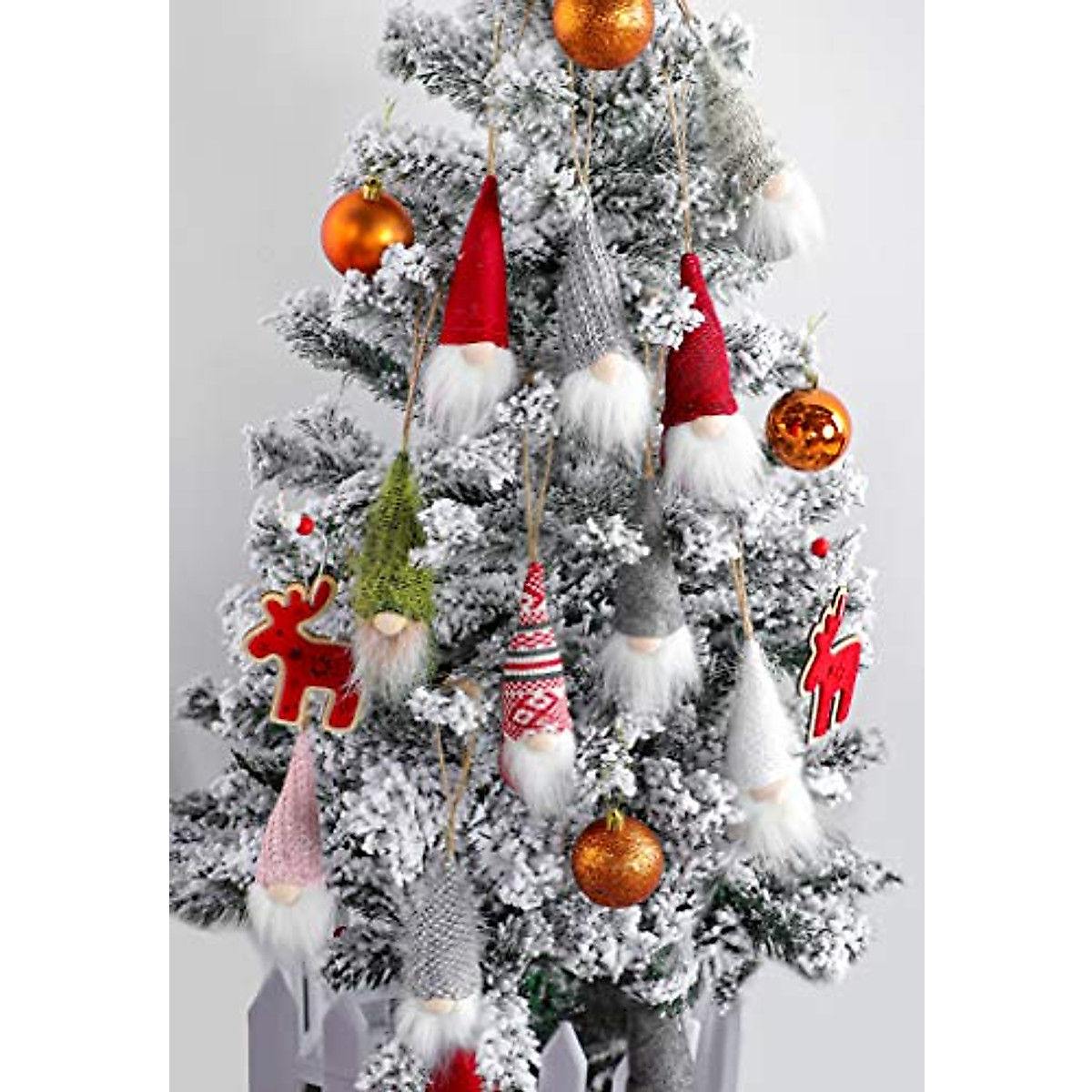 Christmas Tree Hanging Gnomes Ornaments Set of 10, Swedish Handmade Plush Gnomes Santa Elf Hanging Home Decorations Holiday Decor