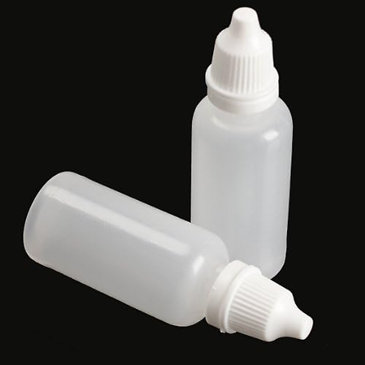 Wowlife Clear 5ml/10ml/8ml/15ml/20ml/30ml/50ml White Plastic Empty Squeezable Dropper Bottles 50 Pcs Eye Liquid Dropper with Caps (5ml)