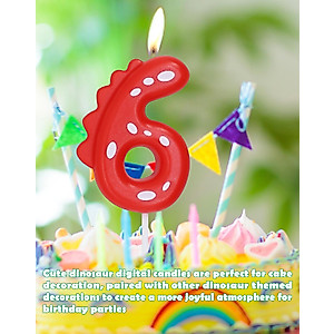 ZHIHUI Birthday Candle, Dinosaur Number Candles, Dinasour Forest Theme Cake Decoration, Happy Birthday Cake Topper for Boys Girls Kids Dino Theme Party Anniversary Celebration Supplies (Number 3)