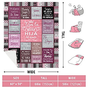 TRISG Regalo para Mi Hija, Hija Regalos, Mothers Day Hija Gifts, Hija Blanket 60x50in, Birthday Daughter Gifts in Spanish, Regalo Hija Cumpleanos, Regalo De Hija Graduacion, Día De La Madre, Navidad