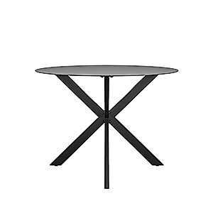 CosmoLiving by Cosmopolitan 88289BGYE, Circi Collection, Glass Top, Black and Charcoal Dining Table