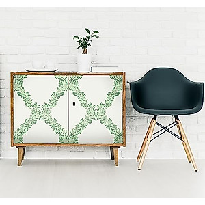 Scalamandre Jade Wreath Peel & Stick Wallpaper, Green