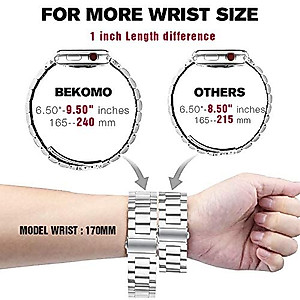 Bekomo 3-Pack Stainless Steel Apple Watch Band with 2 Pack Tempered Glass Screen Protectors, 49mm, 44mm, 45mm, 42mm, 40mm, 38mm, 41mm