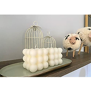 2 Pcs Ivory Bubble Candle Soy Wax Vanilla Scented Square Bubble Candles, Bubble Cube Candle for Home Decor & Gifting