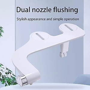 Generic Toilet Bidet Attachment A Non Electric Self Cleaning Water Sprayer with Adjustable Water Pressure Nozzle Angle Control(Color:A)
