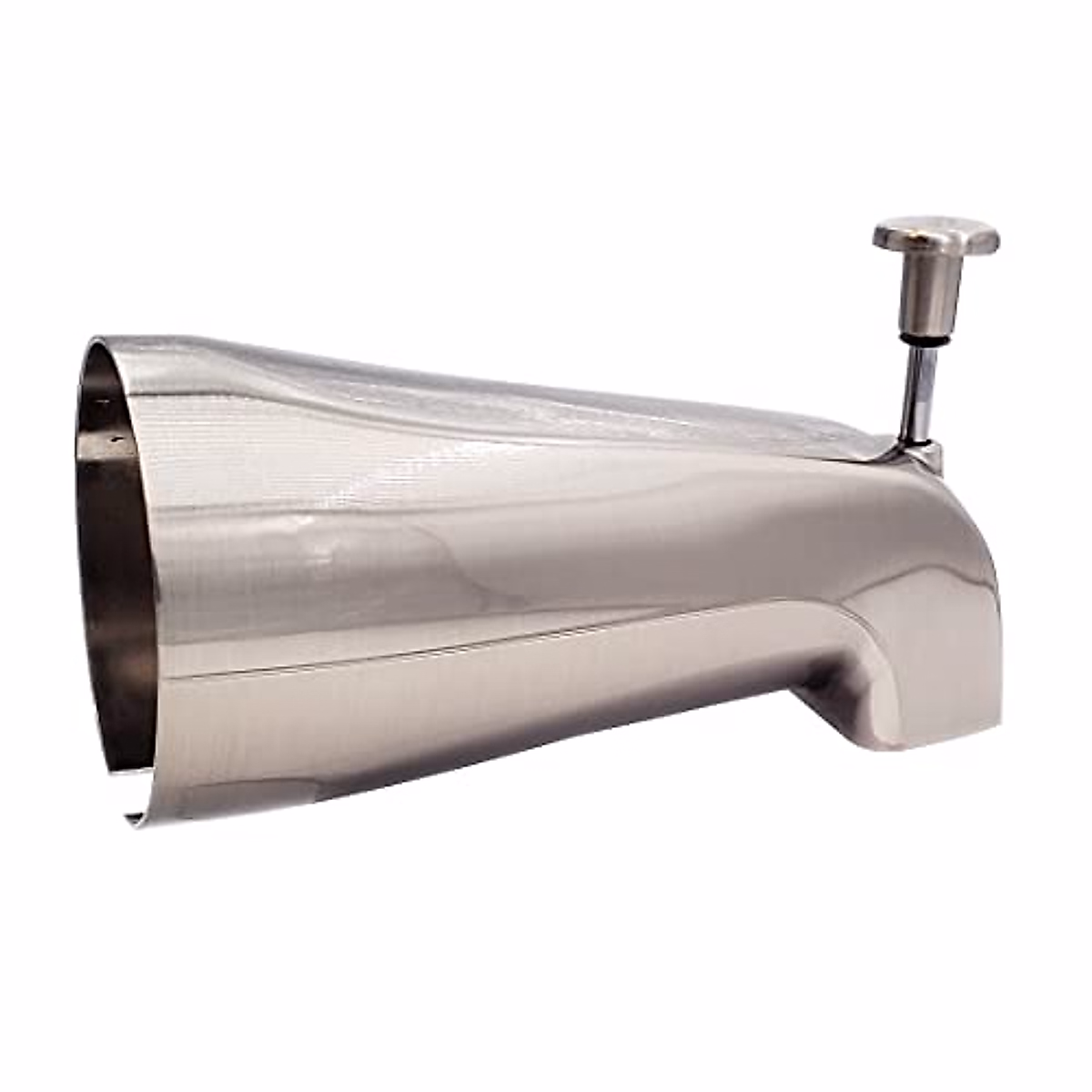 Westbrass E531D-1F-07 5-1/4" Reach Wall Mount Tub Spout with Front Diverter, Satin Nickel