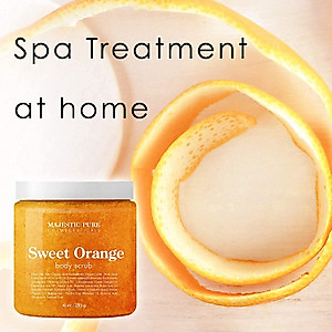 Majestic Pure Himalayan Salt Scrub and Orange Scrub Bundle – Exfoliating and Moisturizing Body scrub Combo