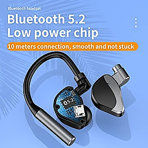 Crazypig Single Touch-Control Headset - Wireless Bluetooth 5.2 TWS-Headphones with Noise Cancelling Mic, Car Driving in Ear Earbuds 14 Days Standby Time, IPX5 Waterproof Earbuds, Black