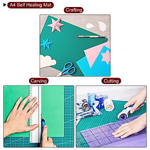 HARFINGTON A4 Self-Healing Cutting Mat 12"x9" Double-Sided Craft Cutting Board for DIY Art Work Sewing Cutting, Purple