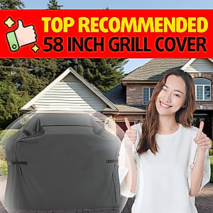 Cbiumpro 58 Inch Grill Cover for Outdoor Grill, Durable Weatherproof BBQ Covers for Outside Weber Spirit E-210, E-310, E-315, E-330, E-335, S-315, Char-Broil, Brinkmann, Nexgrill (2-5 Burner)