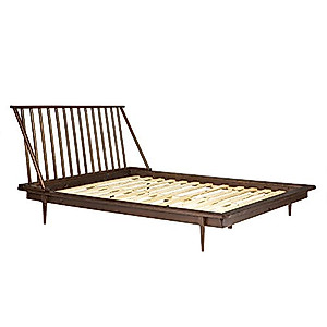 HOME ACCENT FURNISHINGS Queen Modern Wood Spindle Bed - Walnut