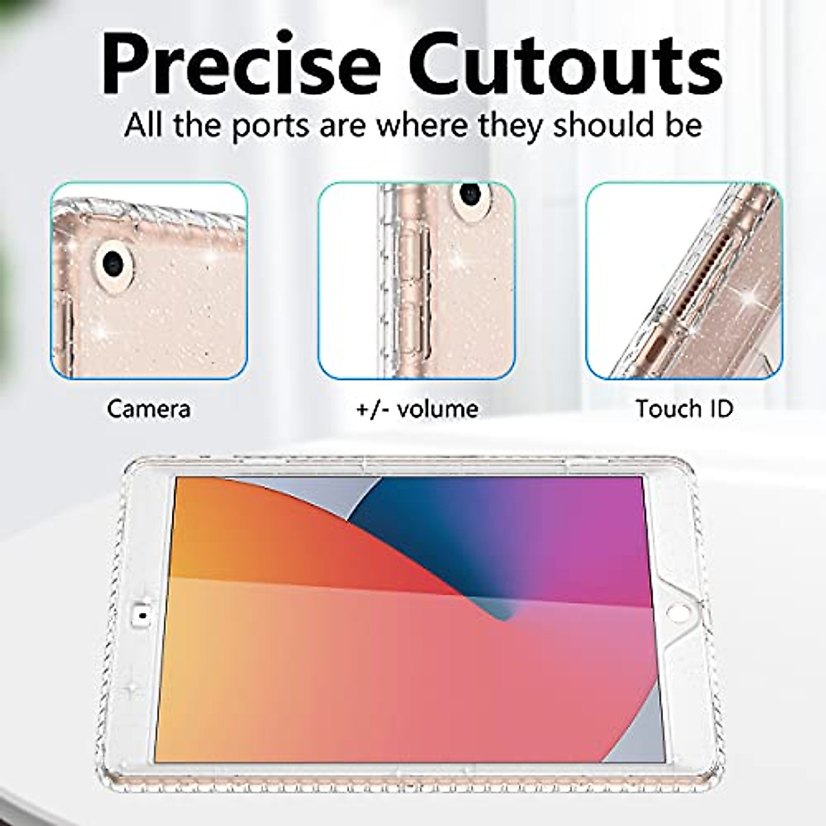 Hekodonk Slim Full-Body Protective Kickstand with Built-in Screen Protector Case for iPad 9th/8th/7th Gen (10.2" Display 2021& 2020 Version,Fits Model Model:A2602/ A2603/A2604/A2605/A2270/A2428/A2429)