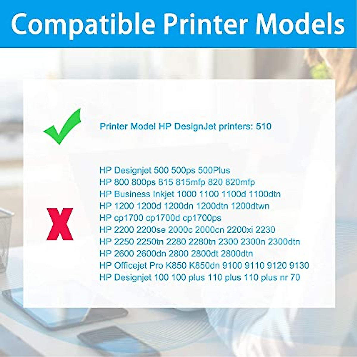 LCL Compatible Professional Version Ink Cartridge Replacement for HP 82 CH565A C4911A C4913A C4912A 510 (Black Cyan Yellow Magenta 4-Pack)