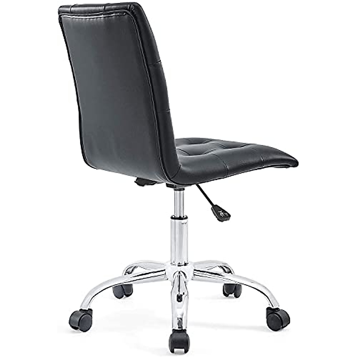 Modway Prim Ribbed Armless Mid Back Swivel Conference Office Chair In Black