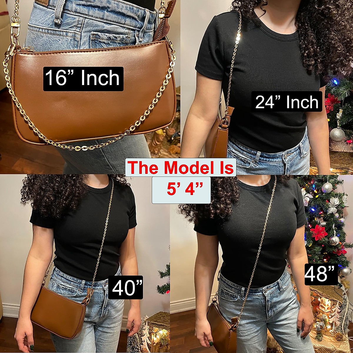 NEXT FASHION Oval Purse Chain Flat Gold Light Weight Crossbody Shoulder Strap Polished Quality - (40" / 100cm)