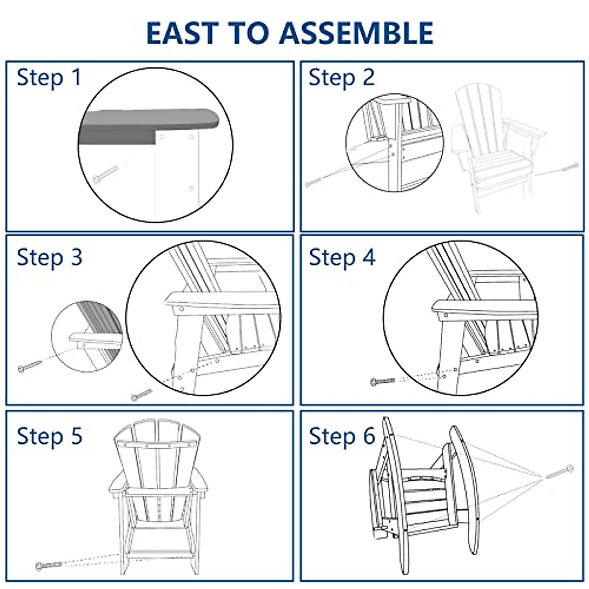 PIZATO Kids Adirondack Chair, Recyclable Durable HDPE Composite Adirondack Chairs Weather Resistant Adirondack Rocking Chair Fire Pit Chairs for Patio Backyard Garden, White