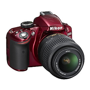 Nikon D3200 24.2 MP CMOS Digital SLR with 18-55mm f/3.5-5.6 AF-S DX VR NIKKOR Zoom Lens (Red)