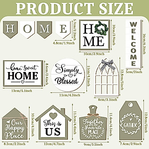 Purpeak 13 Farmhouse Tiered Tray Decor Set Sweet Home Tiered Tray Decorations Home Rustic Wooden Signs Decorative Farmhouse Kitchen Table Decor for Dining Room Country Summer Shelf Centerpiece Gift