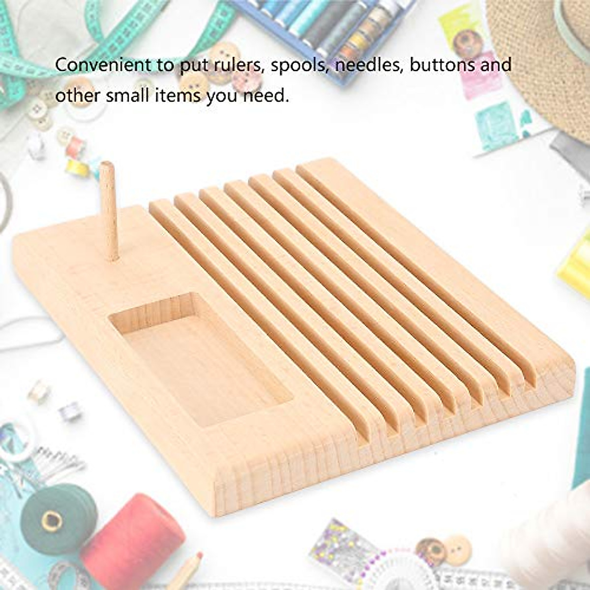 Wooden Quilting Ruler Rack DIY Spool Holder Rack Storage Organizer Sewing Tool for Knitting and Crafts DIY Sewing
