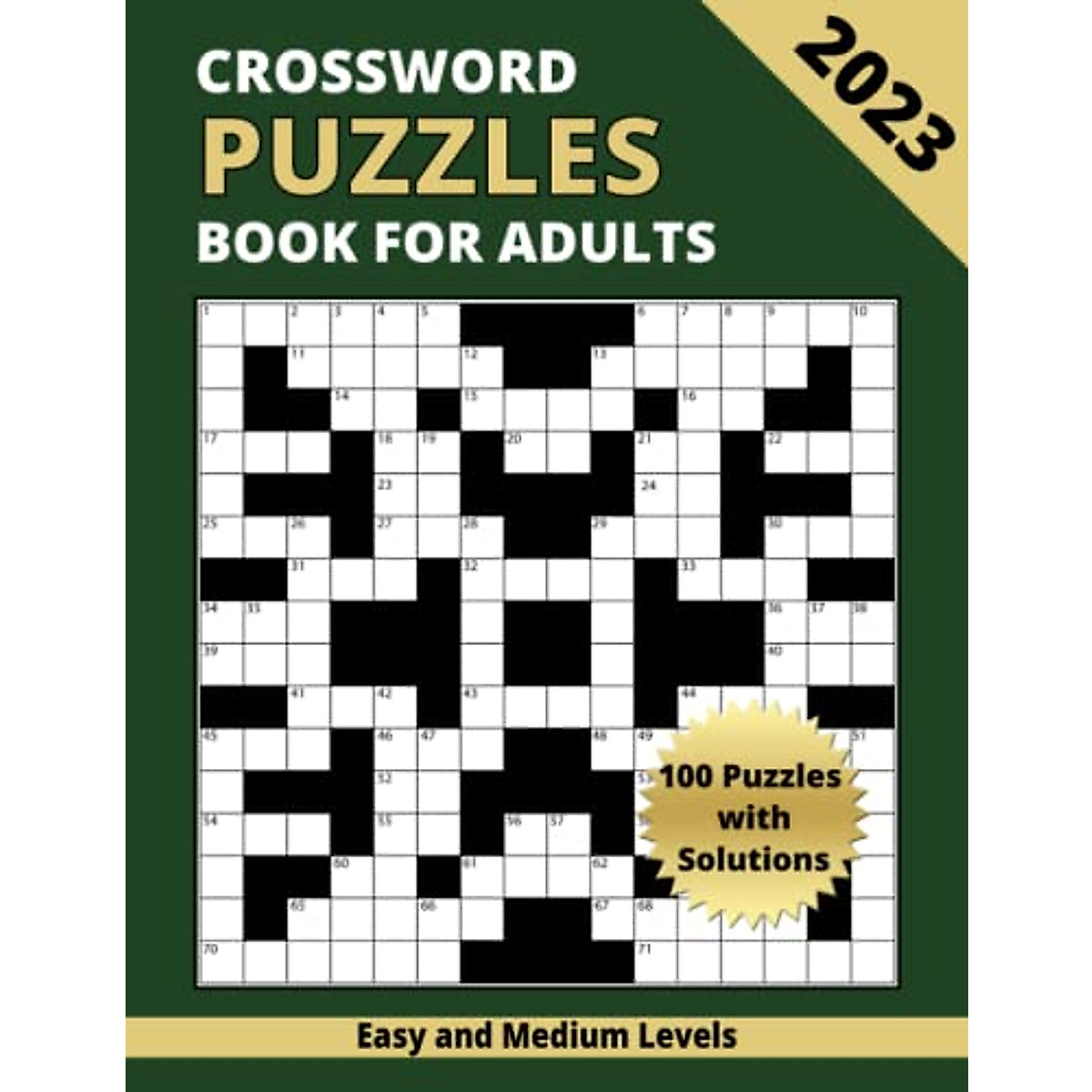 2023 Crossword Puzzles Book For Adults and Seniors with Solution: Easy-Medium: Enjoy the New Year with your family and friends