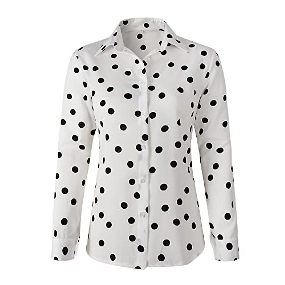 Beninos Women's Casual Blouses Long Sleeve Button Down Shirt (206388, M)