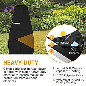 Patio Chimenea Fire Pit Cover Waterproof Outdoor Fire Pit Cover Breathable Heavy Duty Patio Heater Cover, Dustproof Anti UV and Tear Resistant for Garden, Patio (122 * 21 * 61CM) - Black