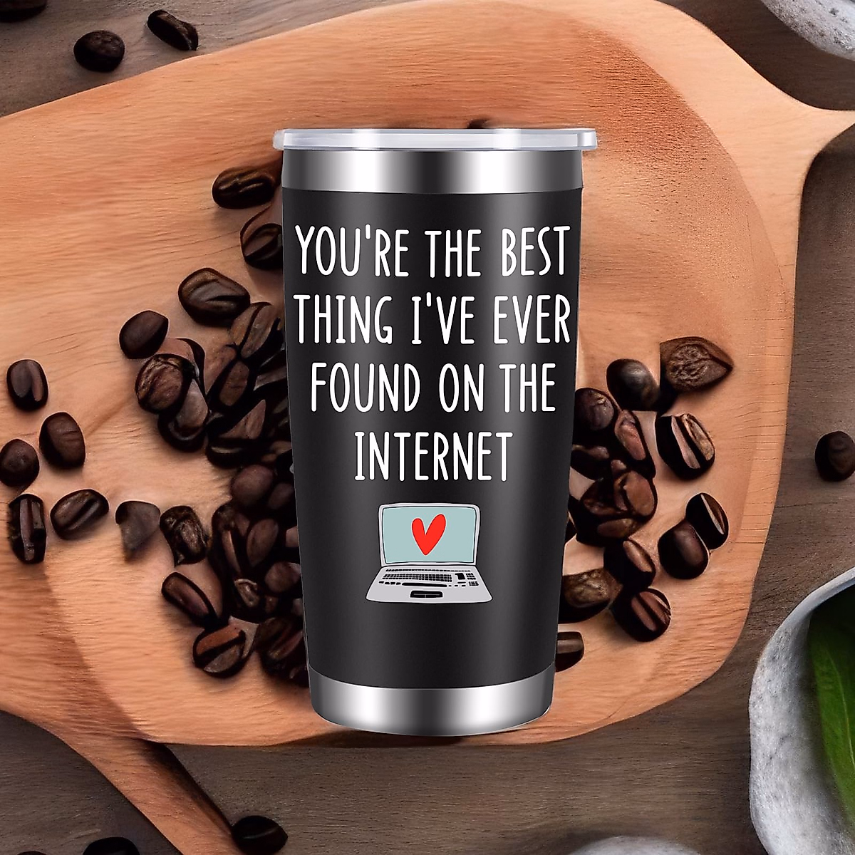 GSPY Wine Tumbler, Husband Gifts, Boyfriend Gifts - Mothers Day Gifts for Girlfriend, Wife - Funny Anniversary, Fathers Day, Birthday Gifts for Her, Him - Best Thing I Found on the Internet