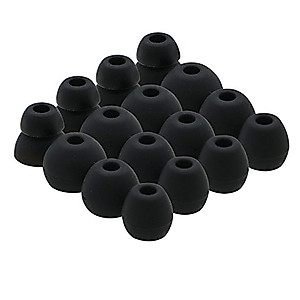 16pcs Black Replacement Ear Tips Ear Buds Ear Gels for Beats by dr dre Powerbeat s Pro, JNSA Eartips Earbuds Eargels for Powbeat Pro/Beat s Flex/Beat s X, SML &Double Flange, Black