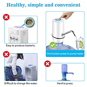 5 Gallon Water Dispenser, Electric Drinking Water Pump Automatic Portable Water Jug Pump for 5 Gallon Bottle