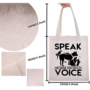 TSOTMO Vet Tech Gift I Speak for Those Who Have No Voice Gift Animal Rescue Gift Veterinarian canvas tote bags Gifts Veterinary Medicine Graduation Gift (No Voice canvas)