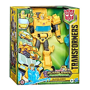 Transformers Toys Bumblebee Cyberverse Adventures Dinobots Unite Roll N’ Change Bumblebee Push-to-Convert Action Figure, 6 and Up, 10-inch, Yellow