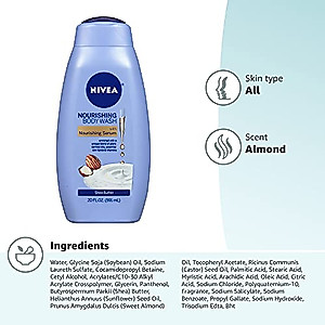 NIVEA Shea Butter Nourishing Body Wash, Moisturizing Body Wash for Dry Skin, 20 Fl Oz Bottle