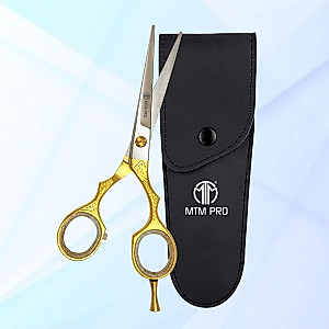 MTM PRO Hair Cutting Scissors，6.5 Inch Professional Stainless Steel Barber Hair Scissors，for Both Salon and Home Use (Golden Handle)