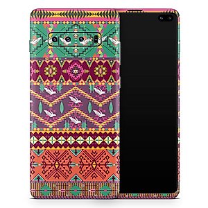 DesignSkinz Vector Aztec Birdy Pattern Protective Vinyl Decal Wrap Skin Cover Compatible with The Samsung Galaxy S20 (Screen Trim & Back Glass Skin)