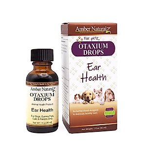 Amber NaturalZ Otaxium Drops Herbal Supplement for Dogs, Cats, Birds, Guinea Pigs, and Rabbits | Pet Herbal Supplement for Ear Health | 1 Fluid Ounce Glass Bottle | Manufactured in The USA